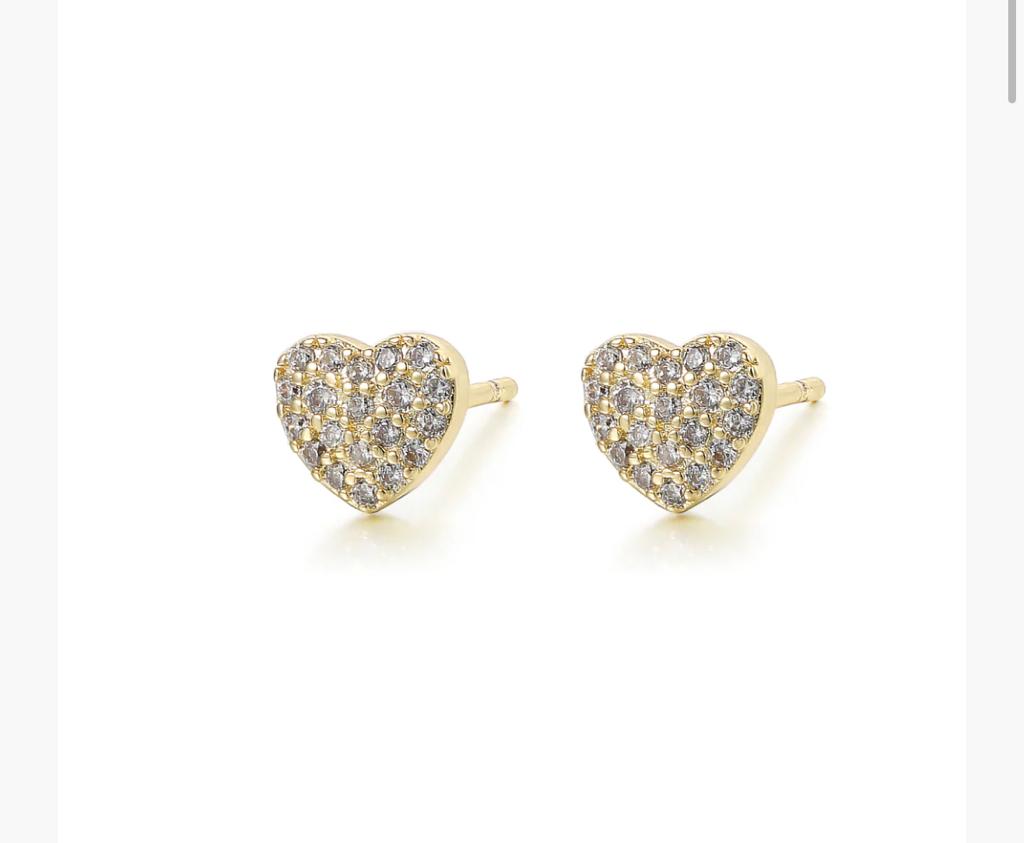 Diamond Heart Baby Screw Back – The Tiny Gem